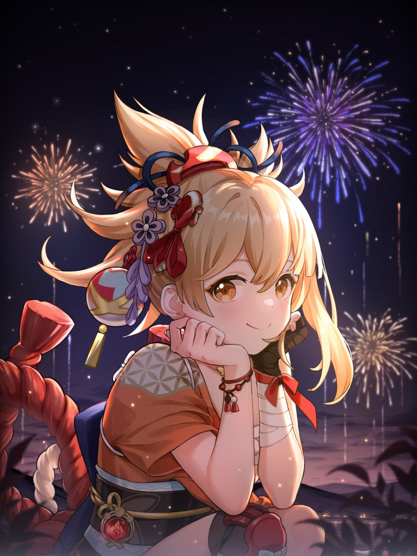 Safebooru - 1girl bandaged arm bandaged wrist bandages blonde hair blush butterfly choker chest ...