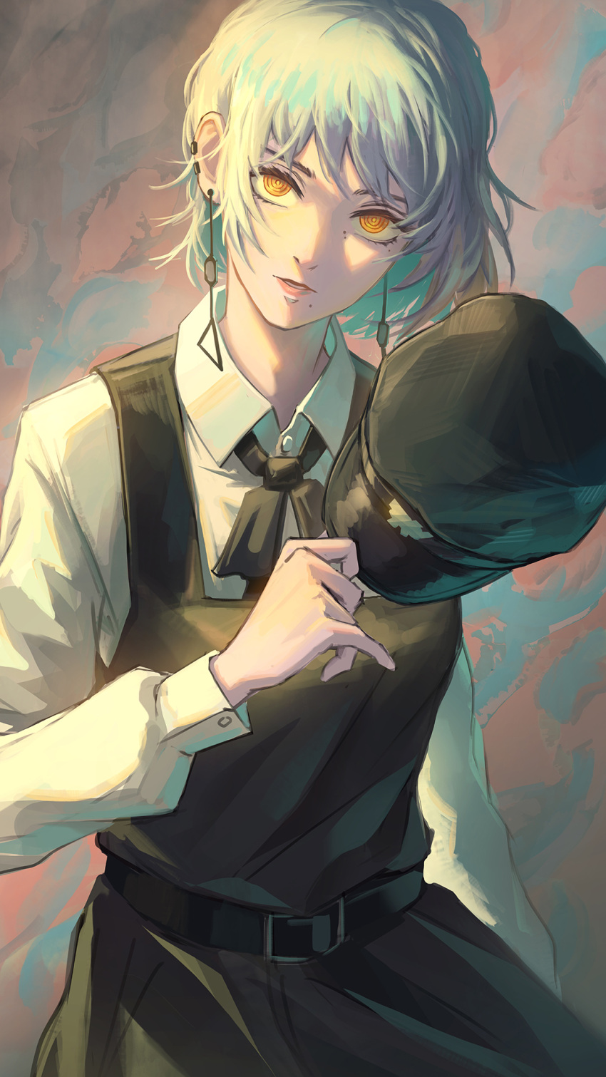 Safebooru - 1girl bangs chainsaw man dinhosaur dress earrings fami ...