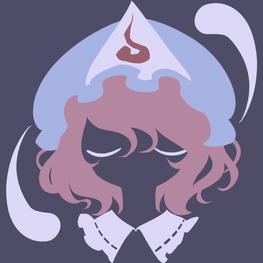 Safebooru - 1girl bangs blue background closed eyes ghost hat highres ...