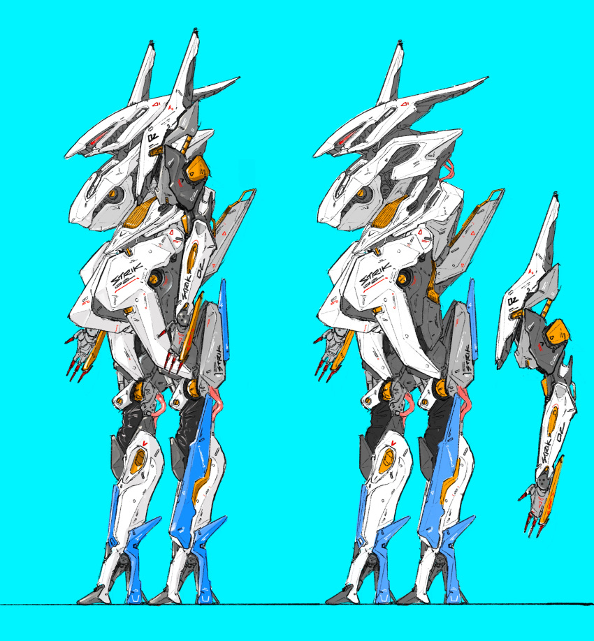 Safebooru - absurdres blue eyes cable from side full body highres ...