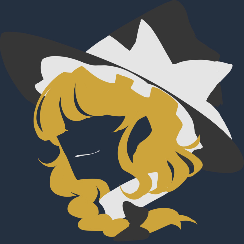 Safebooru - 1girl black bow blonde hair blue background bow braid braided ponytail hair bow hat ...