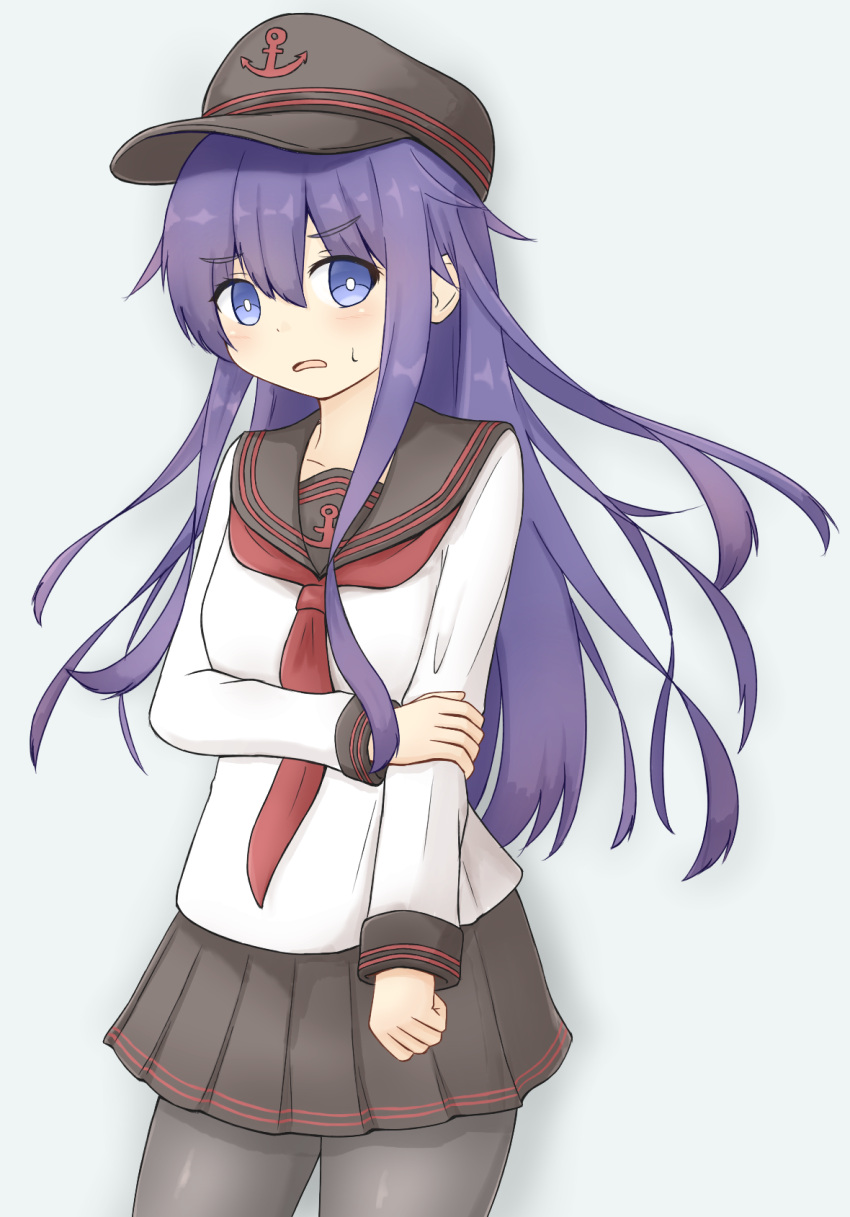 Safebooru - 1girl akatsuki (kancolle) akatsuki kai ni (kancolle) anchor symbol black headwear ...