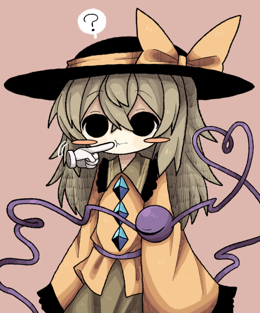 Safebooru - ? black eyes black headwear blush blush stickers buttons ...
