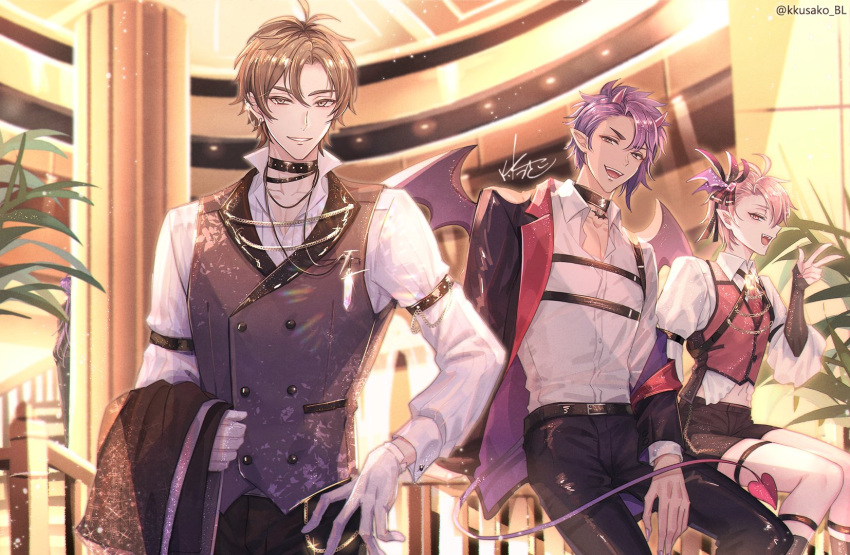 Safebooru - 3boys abs alternate costume androgynous aster (nu carnival ...