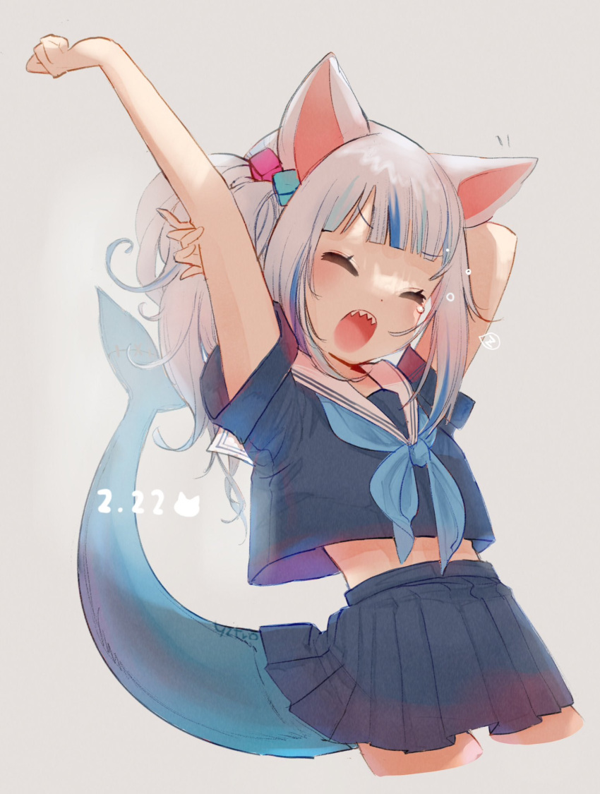 Safebooru - 1girl animal ears cat ears gawr gura highres hololive hololive english school ...