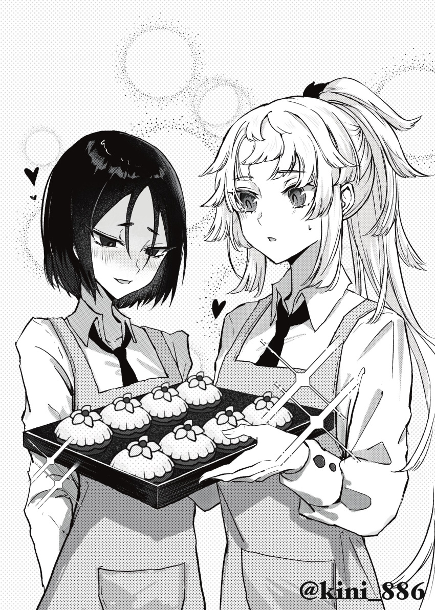 Safebooru - 2girls absurdres alternate costume apron blush bob cut ...