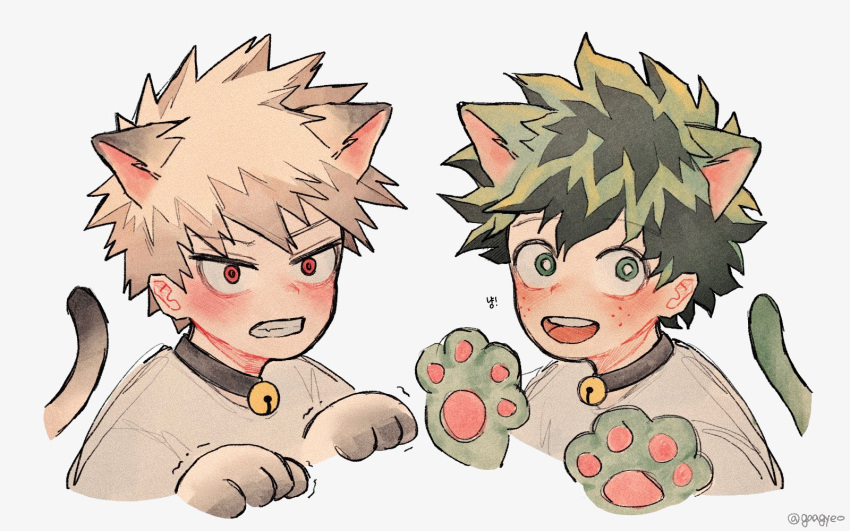 Safebooru - 2boys animal collar animal ears animal hands bakugou ...