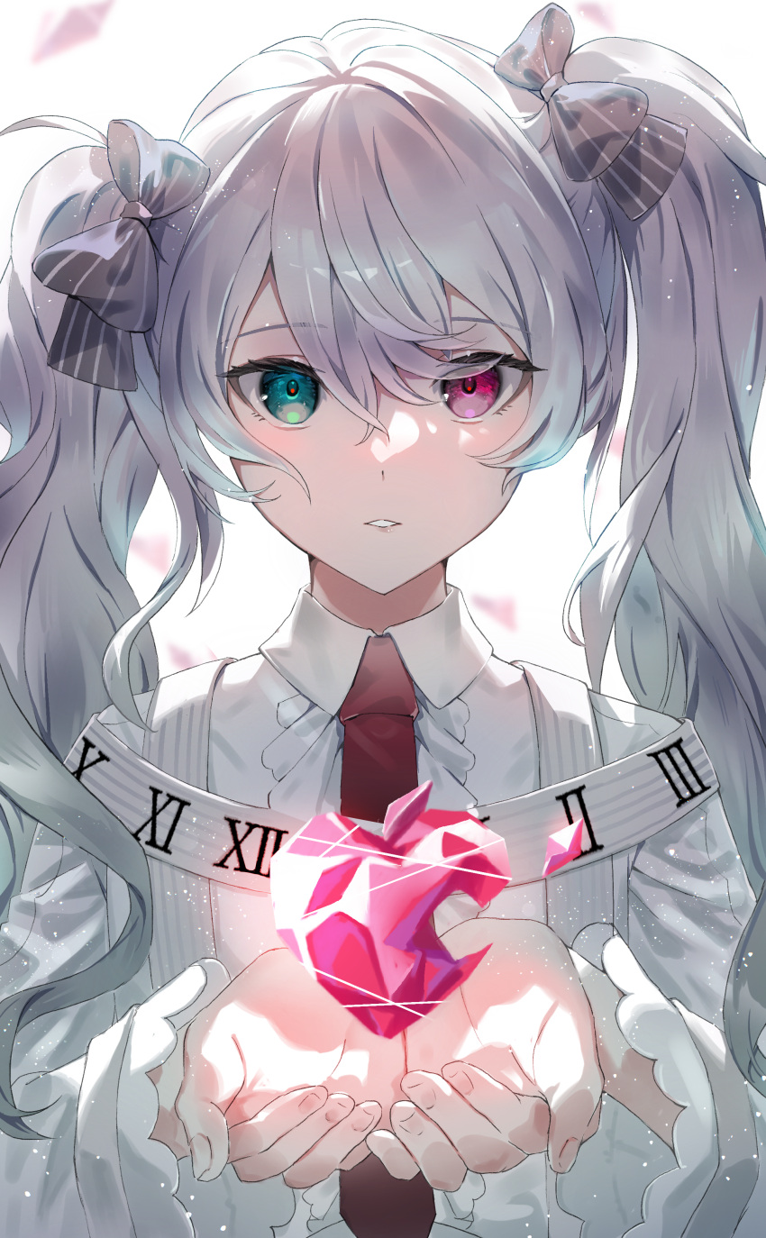 Safebooru - 1girl 25-ji miku absurdres broken heart center frills collared dress commentary ...