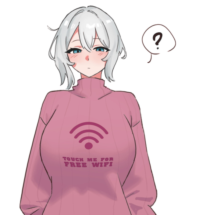 Safebooru - 1girl ? blue eyes blush breasts closed mouth faust (project moon) highres huge ...