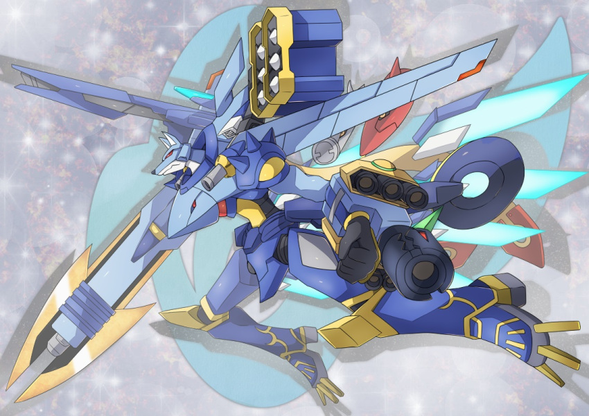 Safebooru - 1boy arm cannon armor blue armor clenched hand digimon ...