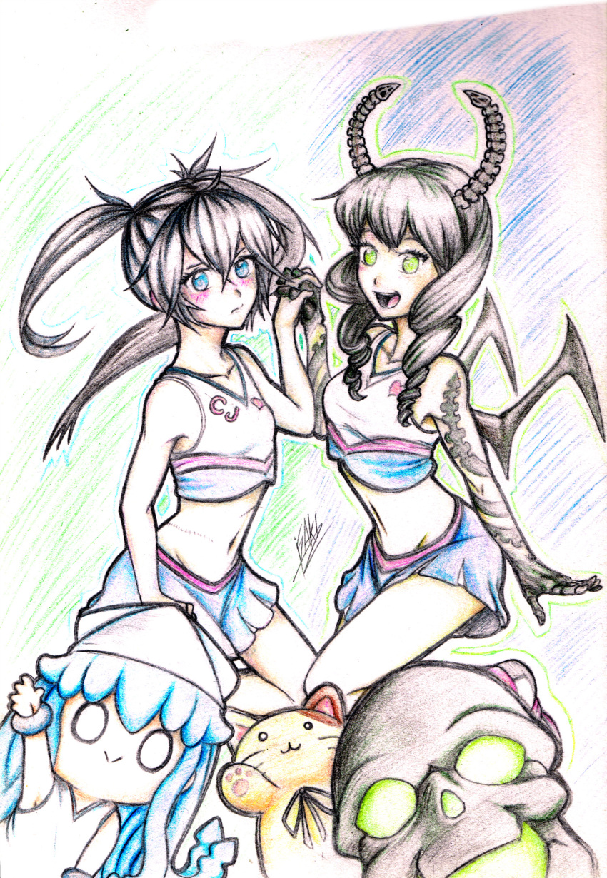 Safebooru - black hair black horns black rock shooter black rock shooter (character) black wings ...