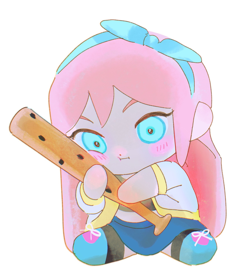 Safebooru - 1girl aubrey (faraway) (omori) aubrey (omori) baseball bat blue eyes blue hairband ...