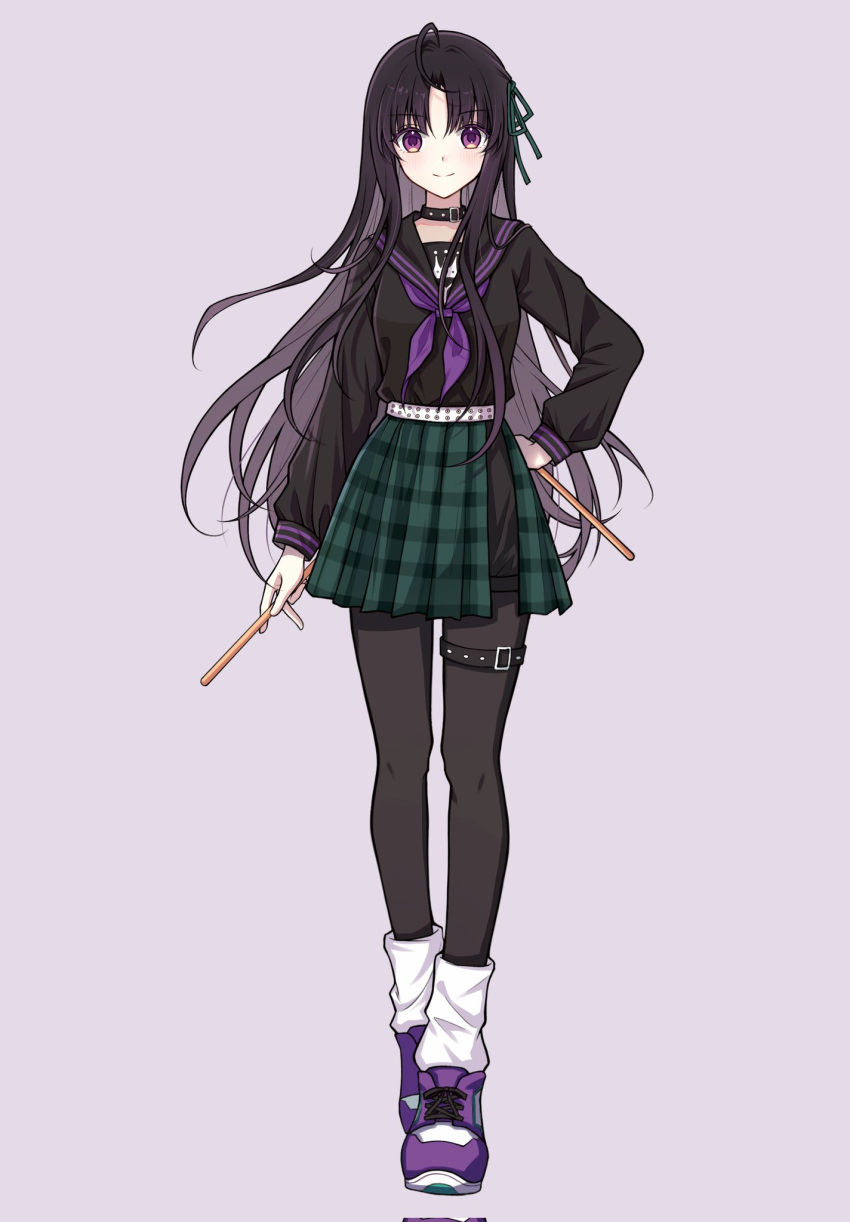 Safebooru - 1girl ahoge awa subaru baggy socks belt black choker black ...