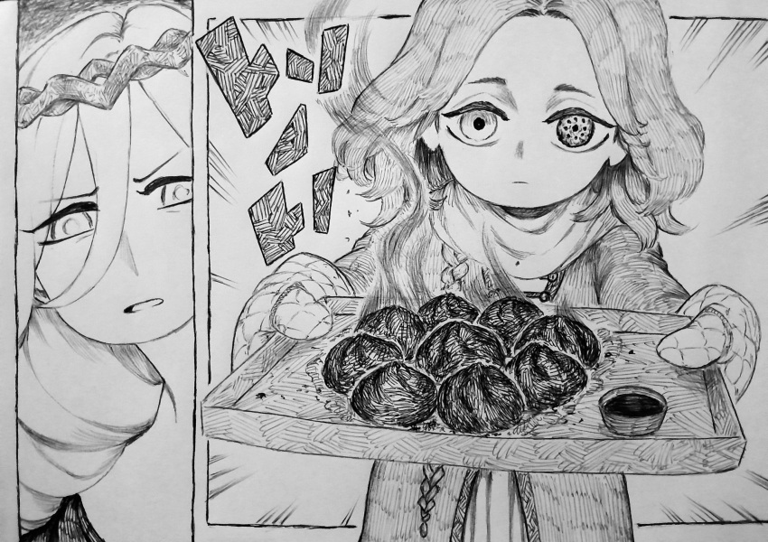 Safebooru - 2girls baking sheet burnt food chronozbergh closed mouth ...