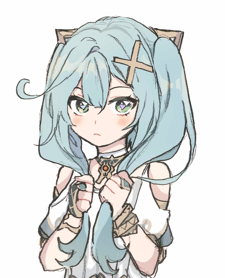 Safebooru - 1girl 5rwpvc ahoge bangs blush closed mouth faruzan ...