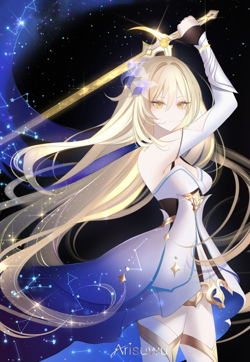 Safebooru - 1girl 707arisu alternate hair length alternate hairstyle artist name blonde hair ...