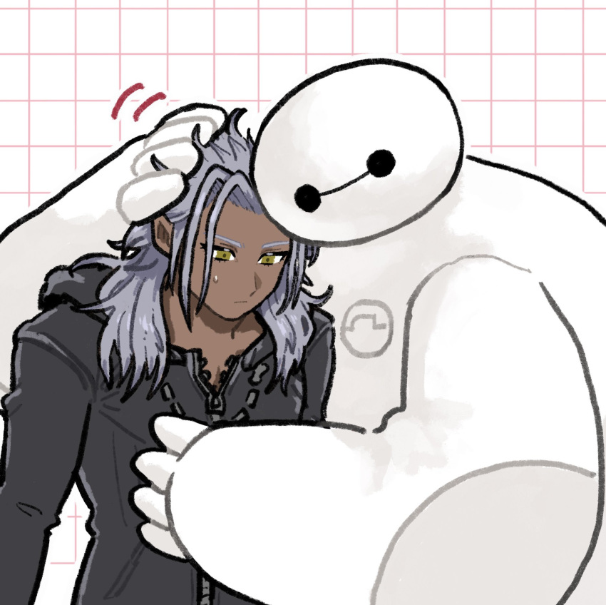 Safebooru - 1boy 1other baymax big hero 6 black coat (kingdom hearts ...