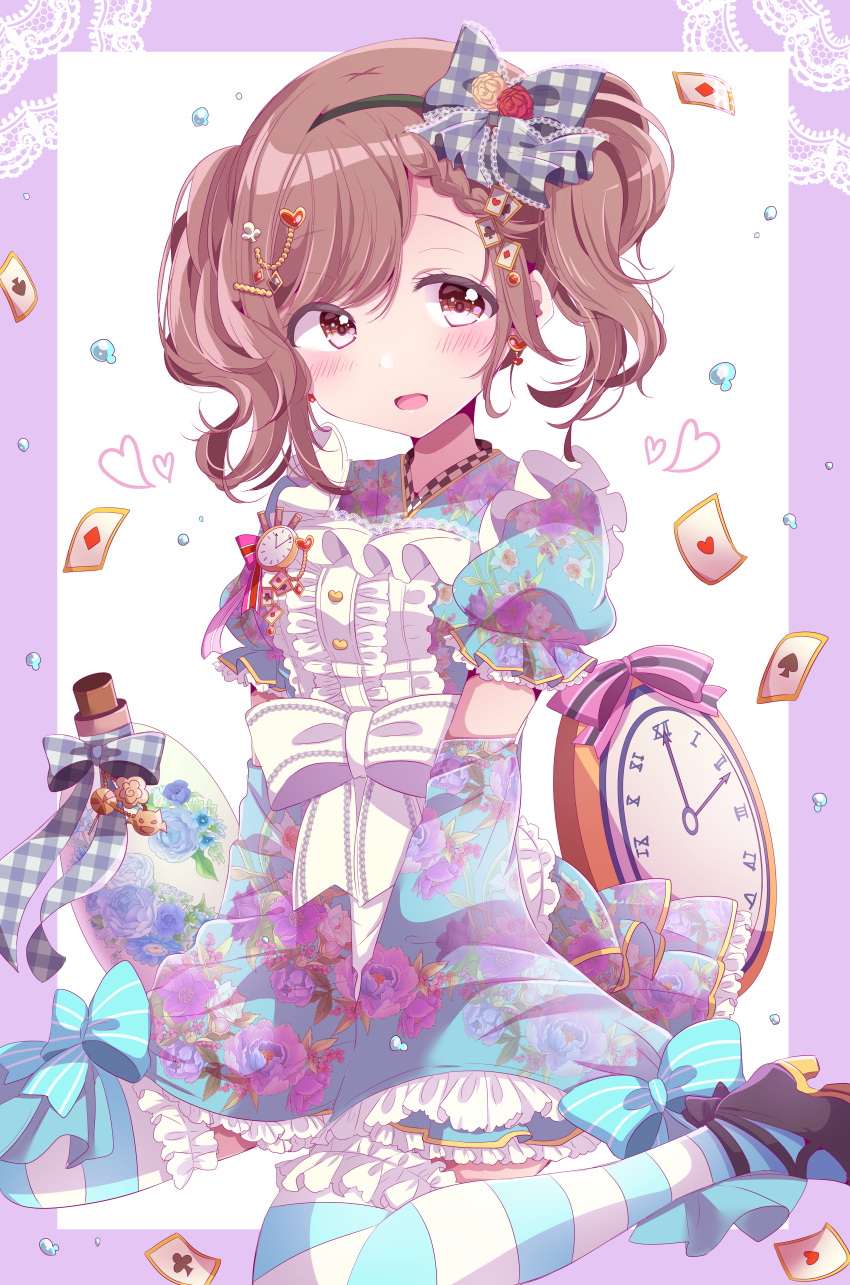 Safebooru - 1girl absurdres bangs birthday blush braid brown eyes brown hair card commentary ...