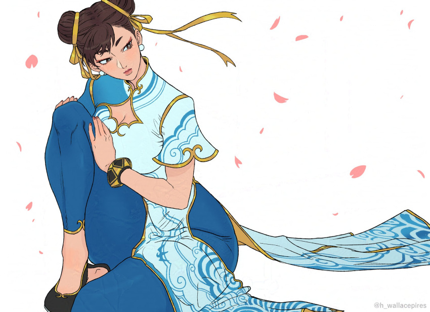 Safebooru - 1girl bracelet brown eyes brown hair china dress chinese ...