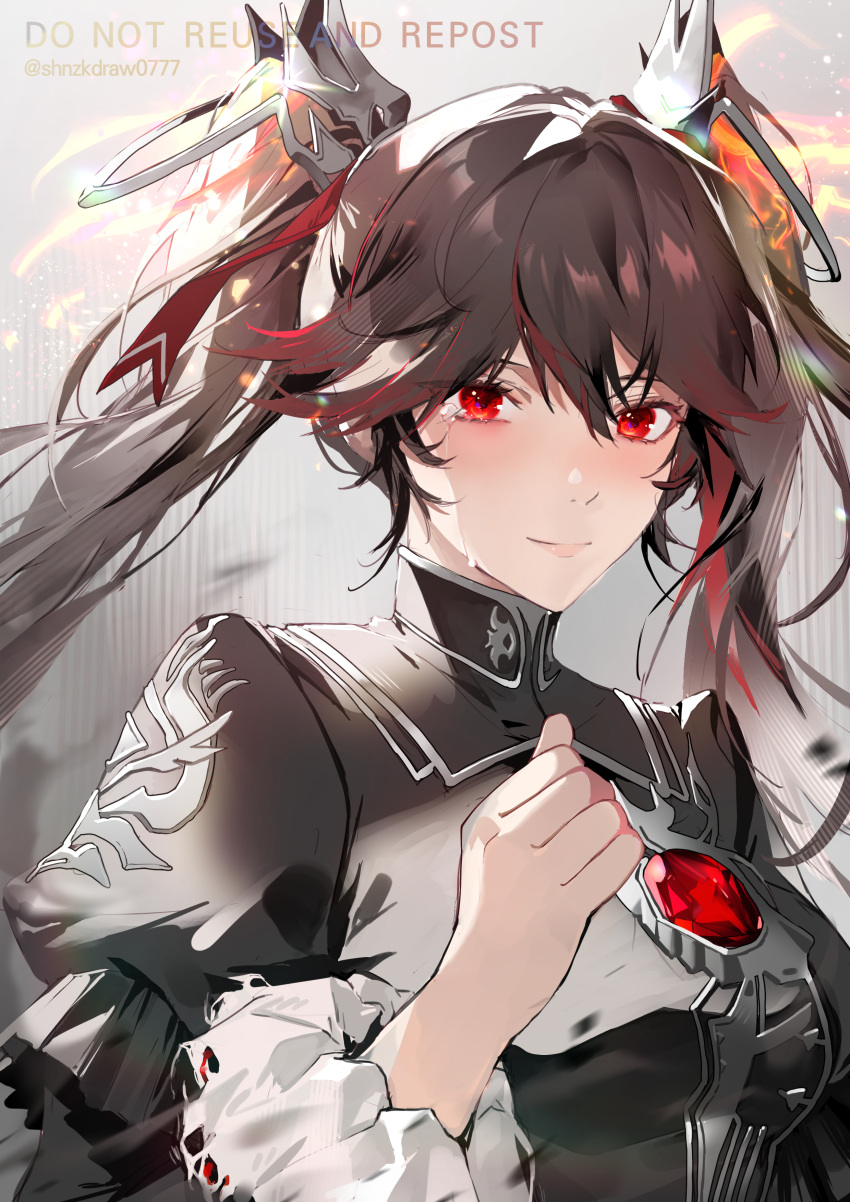 Safebooru - 1girl absurdres black jacket brown hair cino (cappuccino) closed mouth english text ...