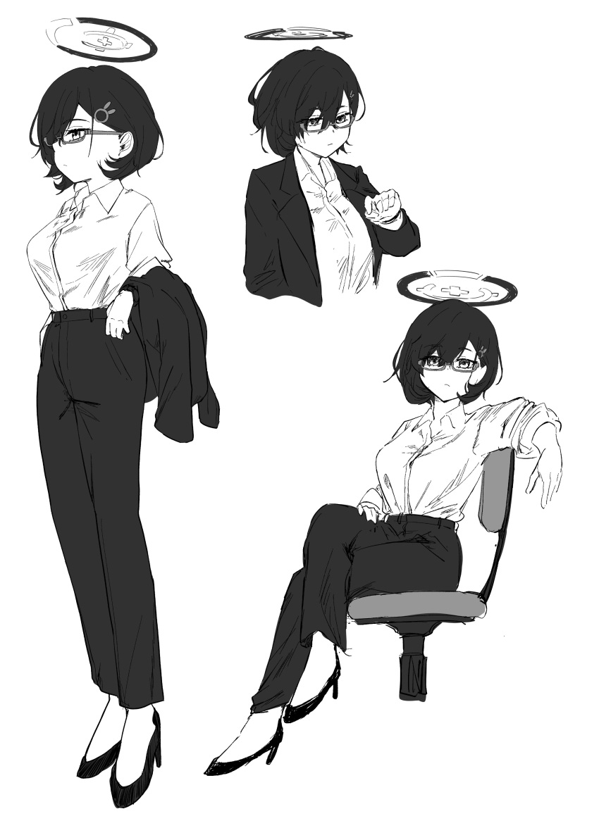 Safebooru - 1girl absurdres black footwear black jacket black pants blue archive chihiro (blue ...