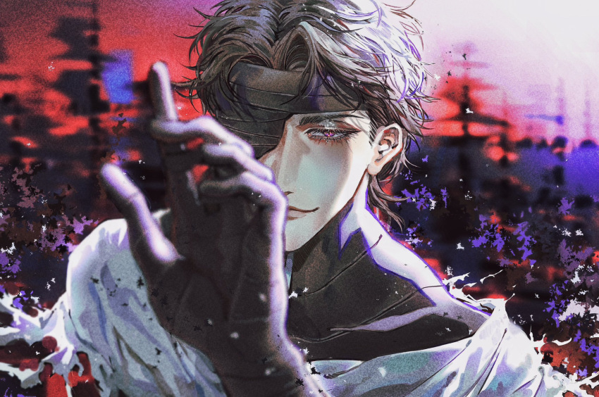 Safebooru - 1boy abstract background aizen sousuke bleach brown hair ...