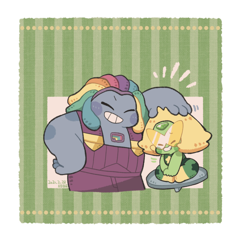 Safebooru - 2boys 2girls bismuth (steven universe) blonde hair border ...