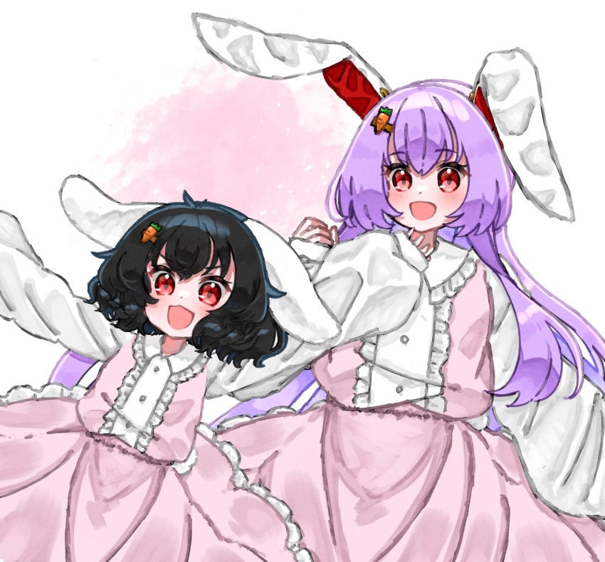 Safebooru - 2girls alternate costume animal ears black hair carrot hair ...