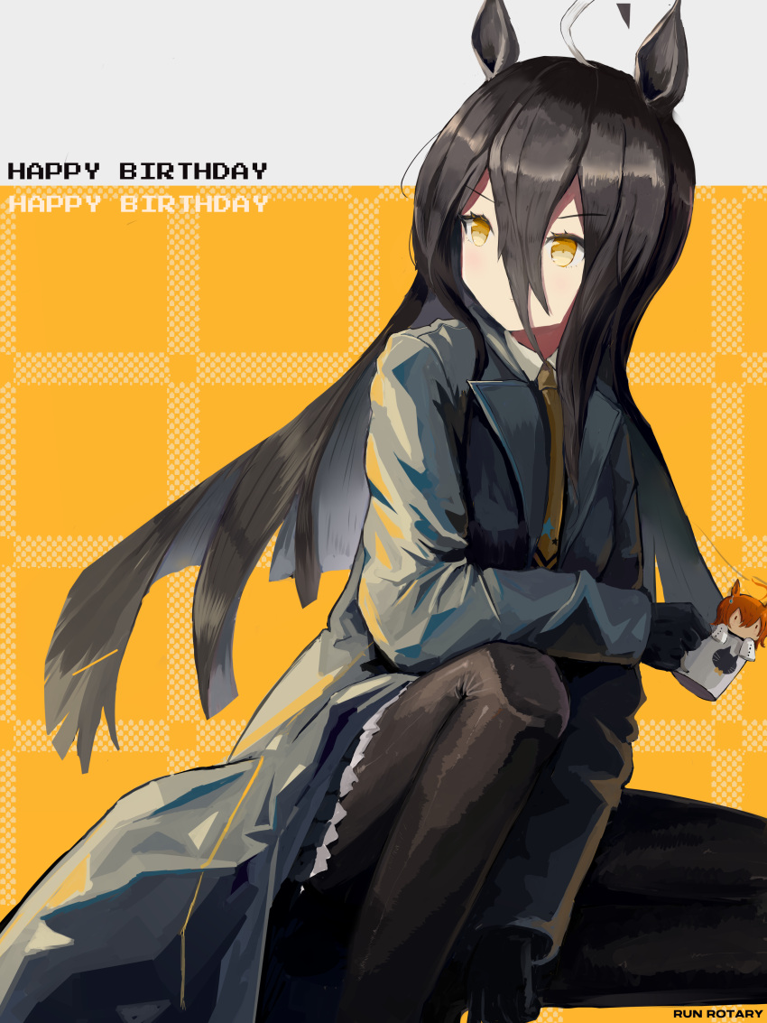 Safebooru - absurdres agnes tachyon (umamusume) ahoge animal ears black coat black gloves black ...