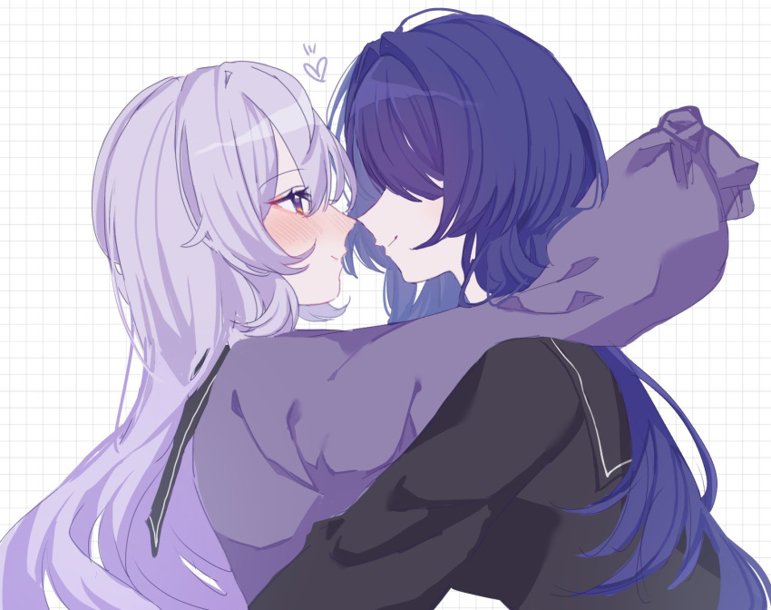 Safebooru - 2girls acheron (honkai: star rail) arms around neck arms around waist black sailor ...