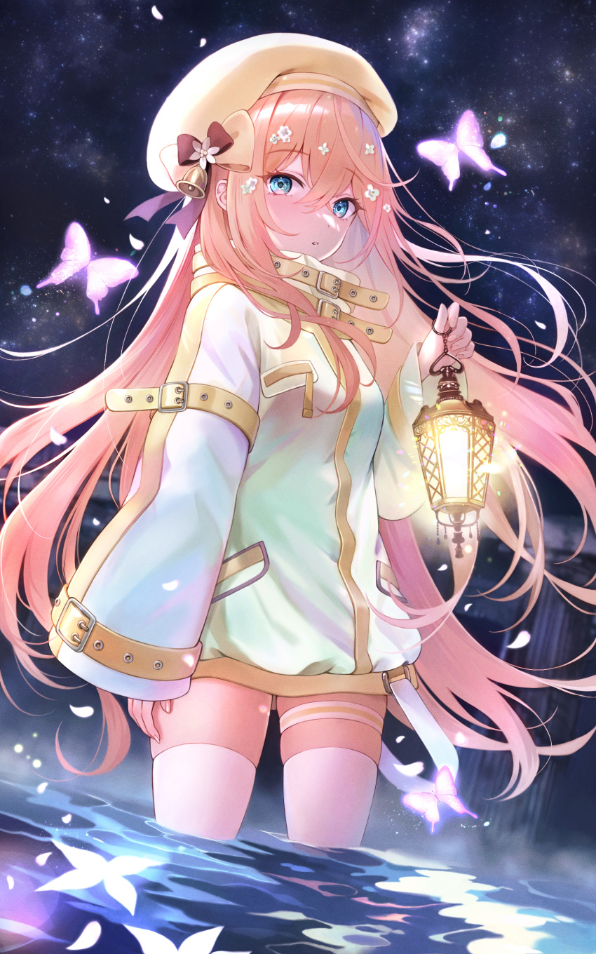 Safebooru - 1girl absurdres artist request belt blue eyes blush brown belt bug butterfly coat ...