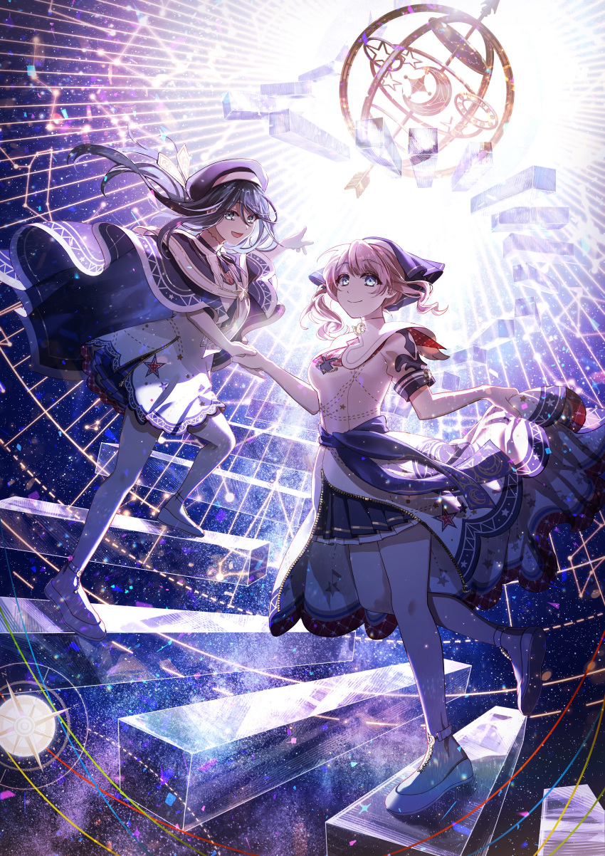 Safebooru - 2girls absurdres ankle strap armillary sphere arrow ...