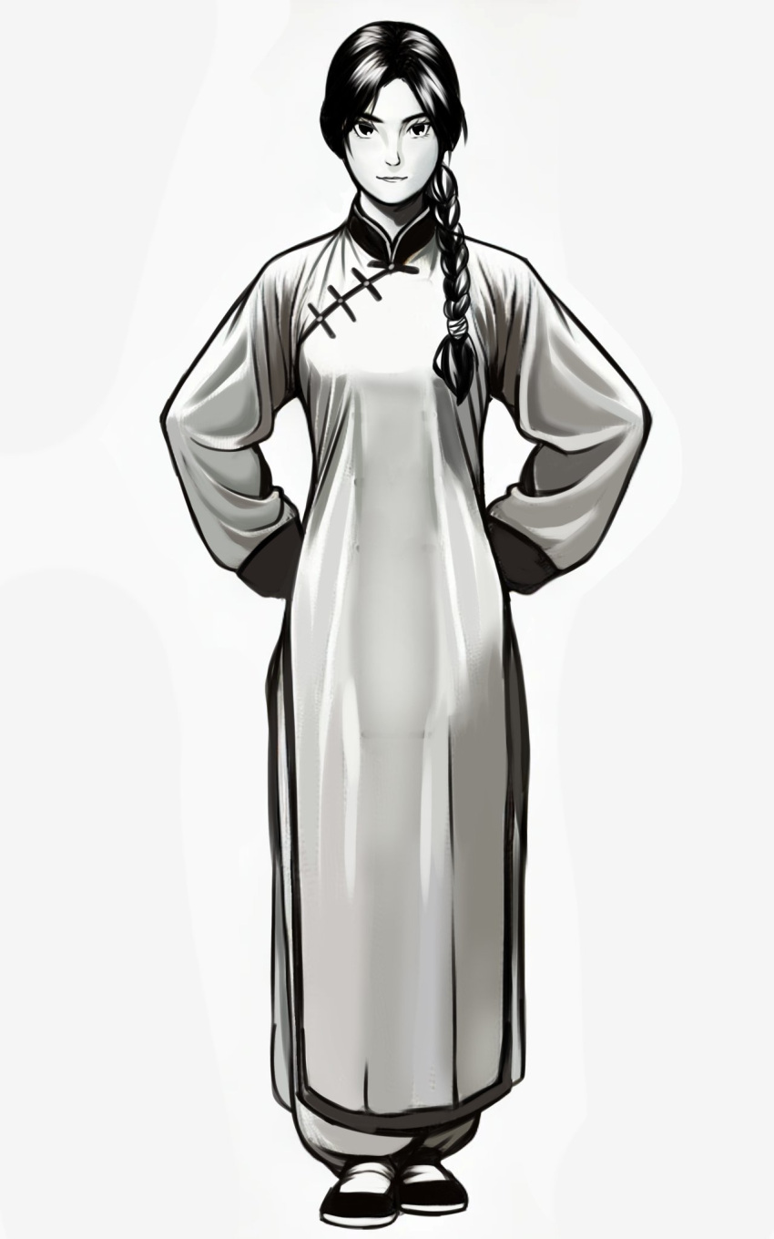 Safebooru - black hair braid changpao china dress chinese clothes dress ...