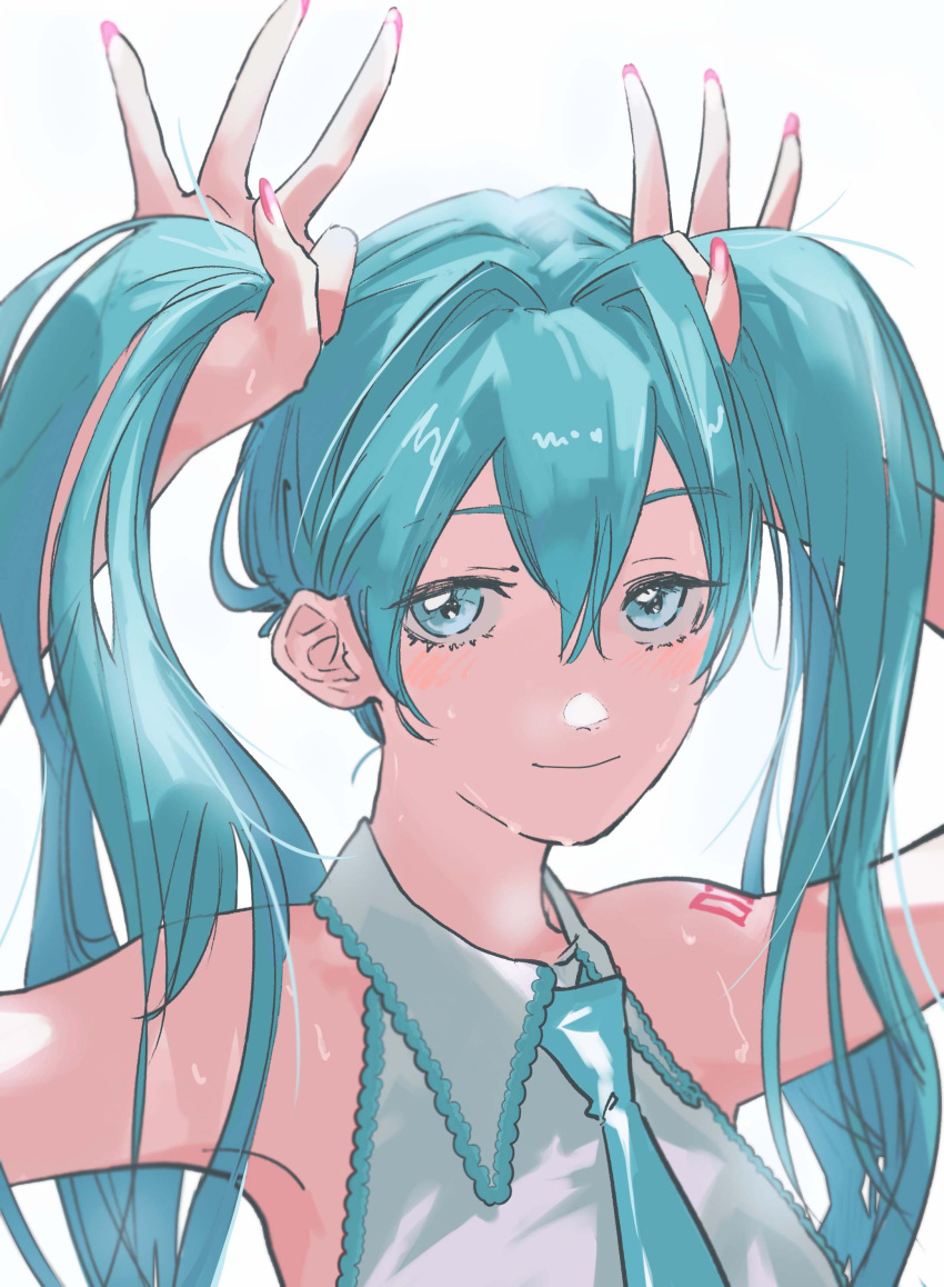 Safebooru - 1girl absurdres aqua eyes aqua hair aqua necktie commentary hatsune miku highres ...