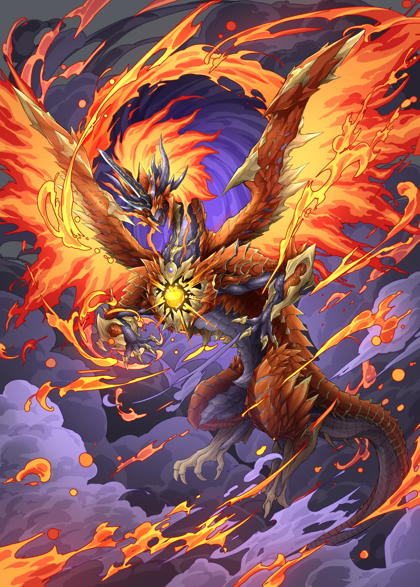 Safebooru - absurdres animal focus claws clouds dragon dragon claw dragon wings eris dragon ...