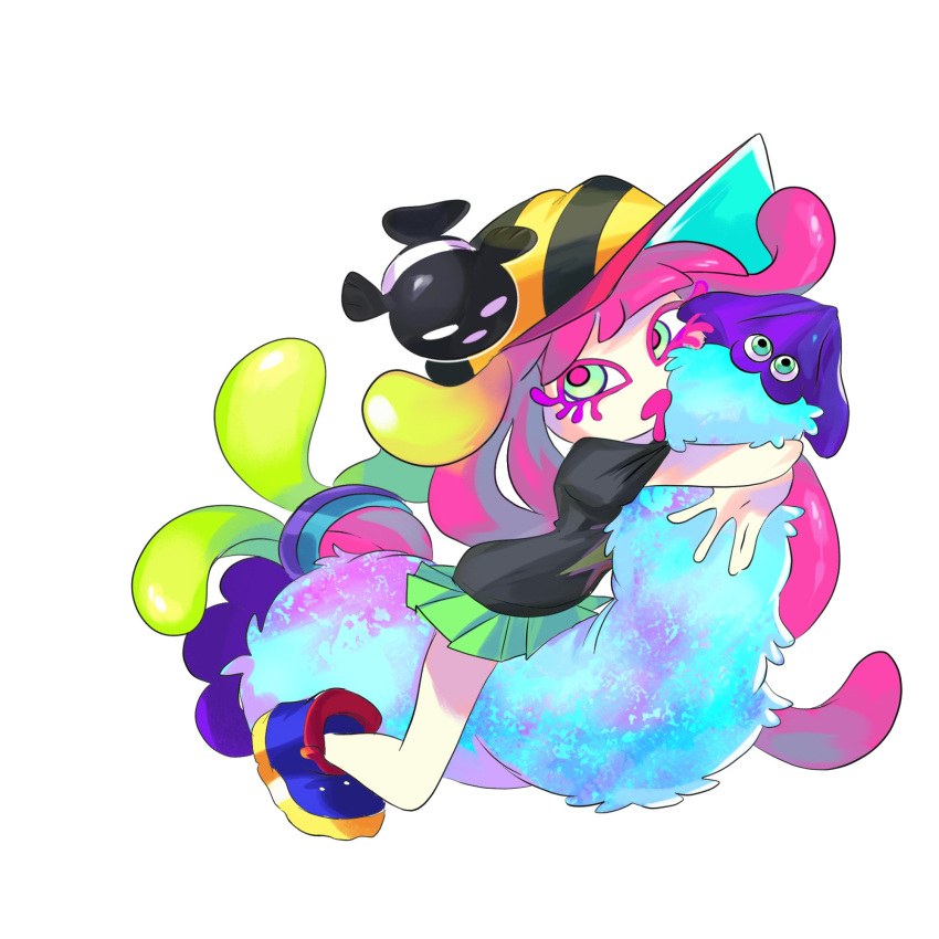 Safebooru - 1girl baseball cap black shirt clownfish colored eyelashes ...