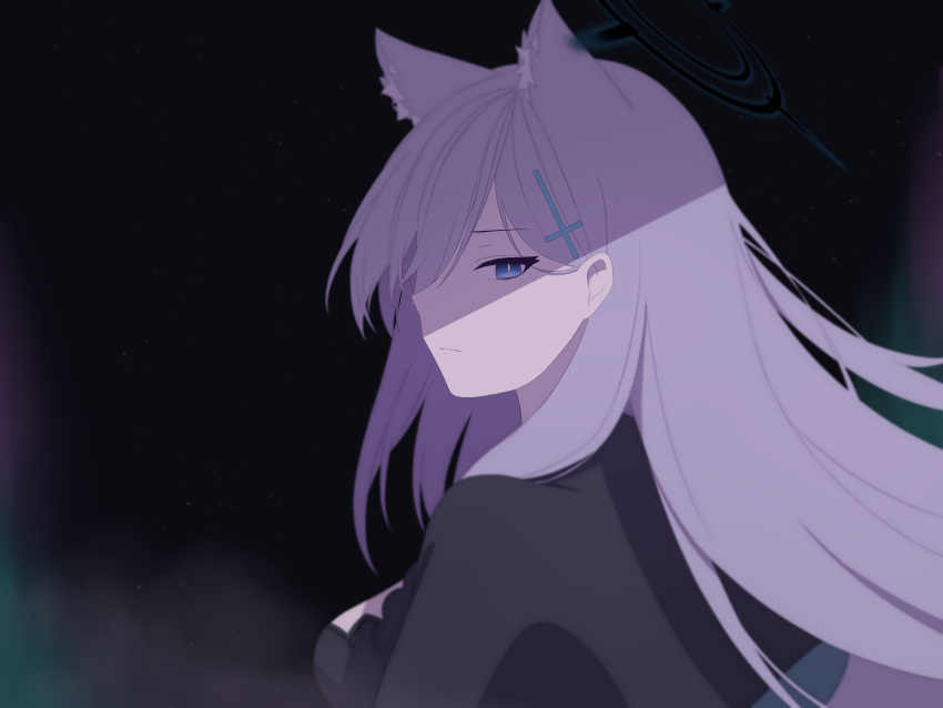 Safebooru - 1girl absurdres aimpoleume animal ear fluff animal ears black dress blue archive ...