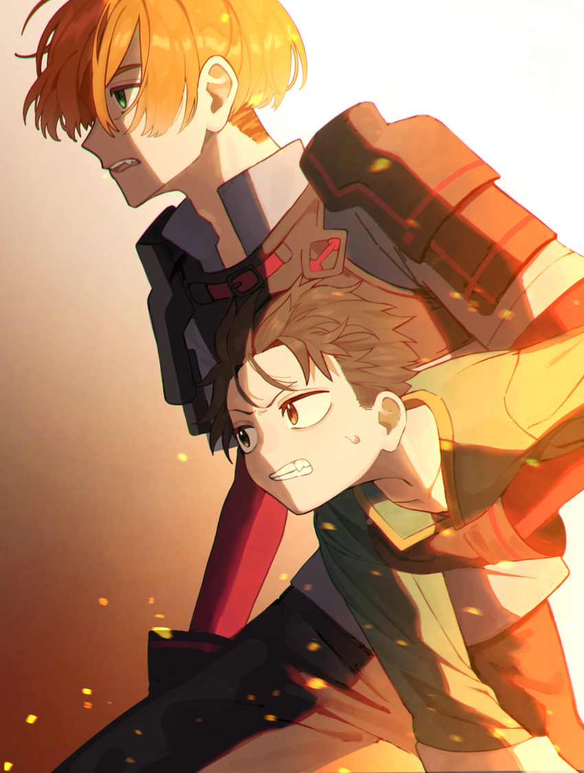 Safebooru - 2boys absurdres black gloves black hair brown eyes child ...