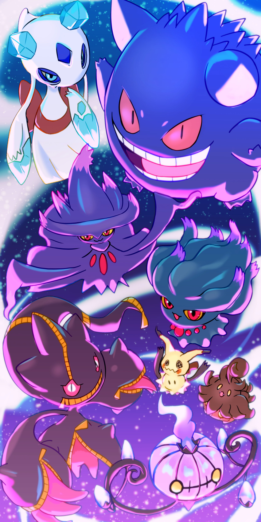 Safebooru - absurdres banette black eyes blue eyes chandelure claws ...