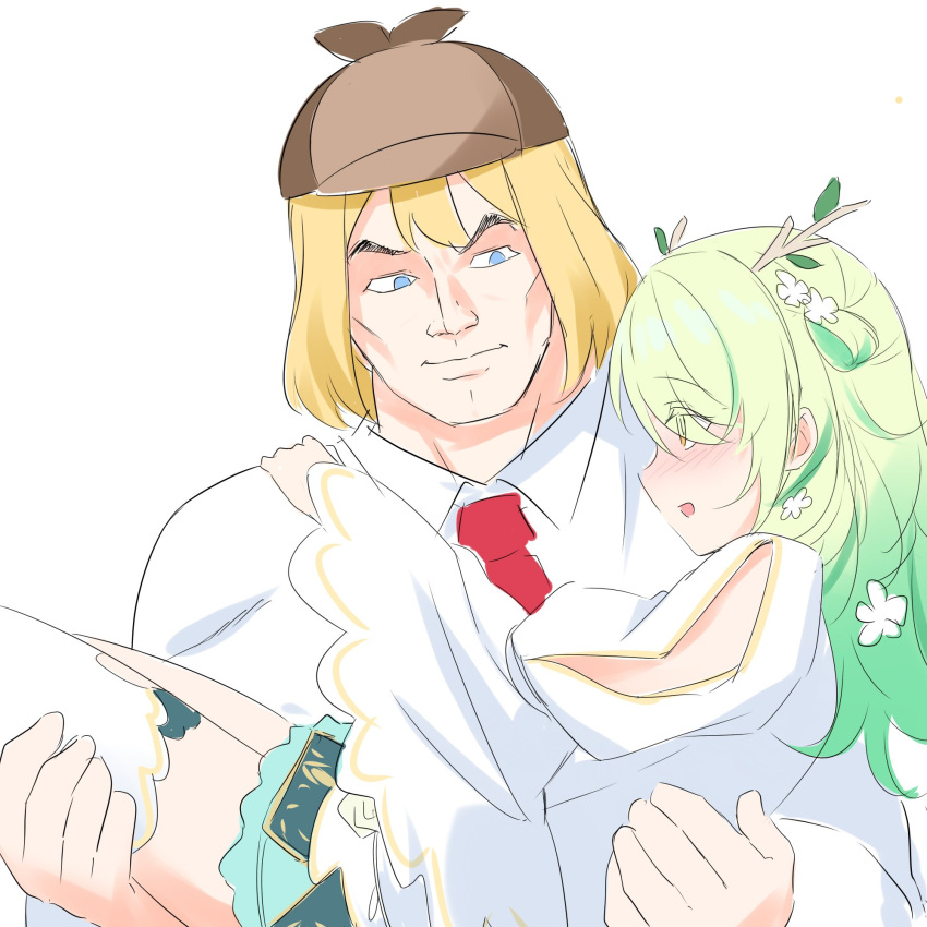 Safebooru - 3girls anklet blonde hair blue skirt brown coat ceres fauna ...