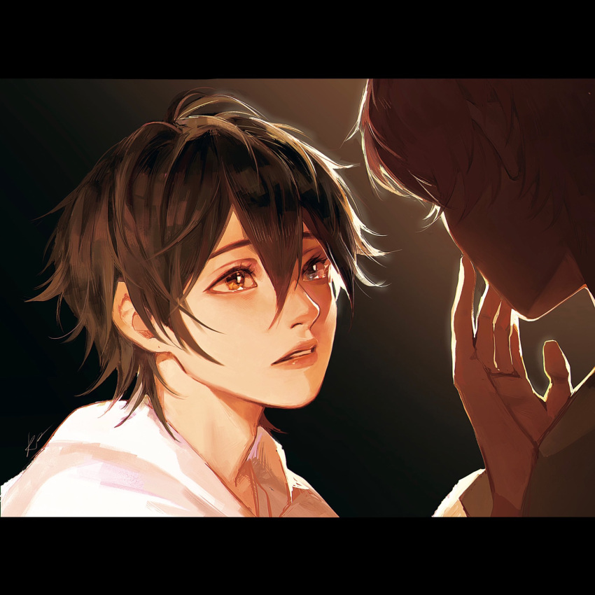 Safebooru - 2boys black hair blue eyes crying crying with eyes open ...