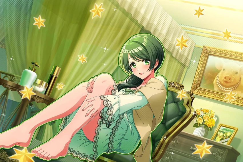 Safebooru - d4dj dress green eyes green hair long hair shimizu esora | 5382649