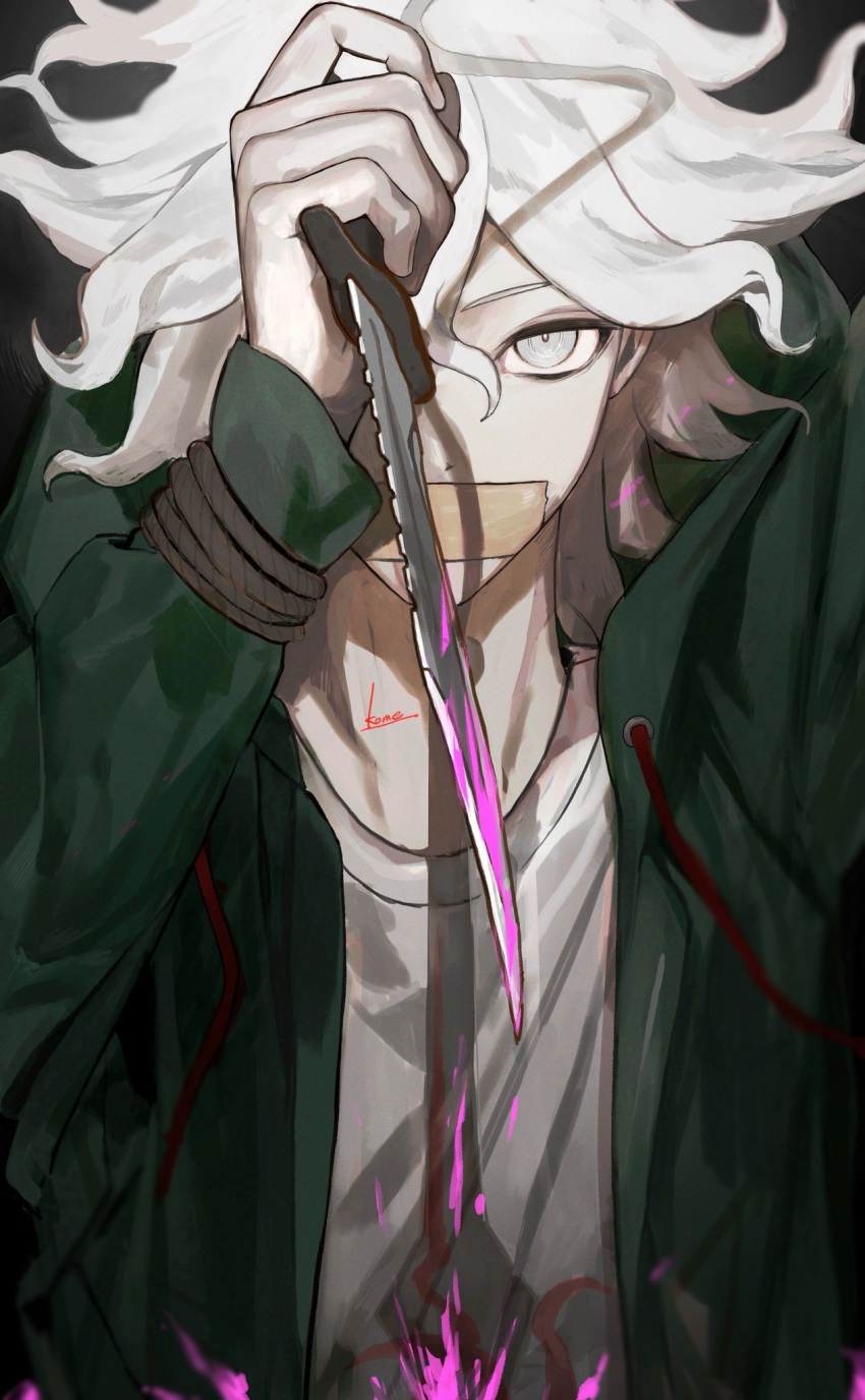 Safebooru - 1boy blood blood on clothes blood on weapon danganronpa ...