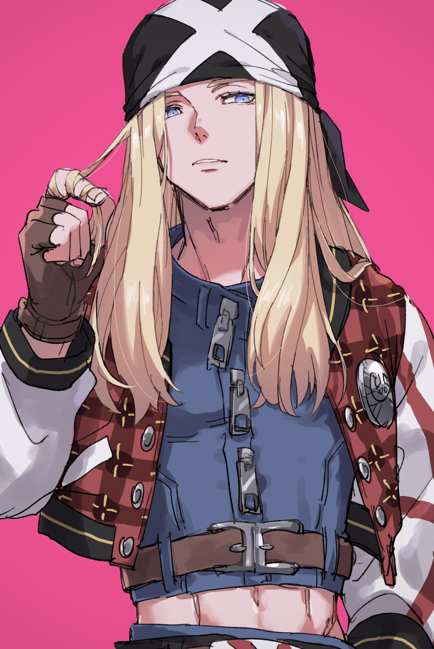 Safebooru - 1boy arm up axl low bandana belt belt buckle black gloves ...