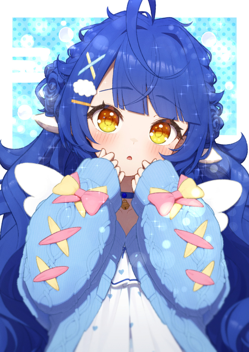 Safebooru - 1girl absurdres ahoge amamiya kokoro amamiya kokoro (6th costume) bell blue hair ...