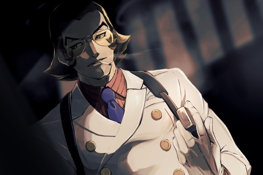Safebooru - 1boy ace attorney blue necktie bobby fulbright brown hair ...