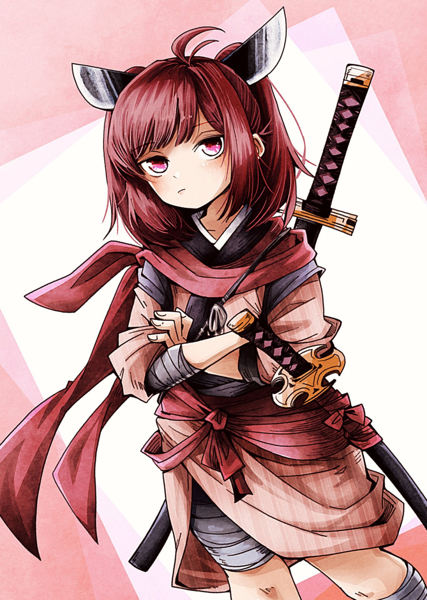 Safebooru - 1girl :/ alternate costume alternate hair color antenna hair bandaged arm bandaged ...