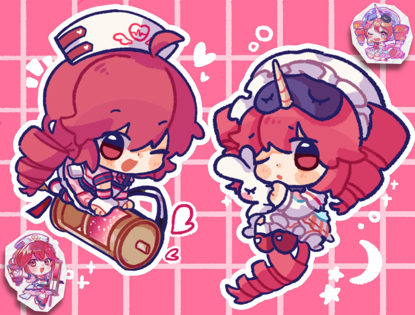 Safebooru - 2girls ahoge alternate costume chibi chibi only double ...