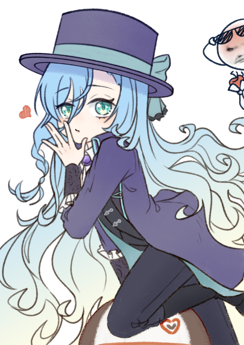 Safebooru - 1girl 1other 37 (reverse:1999) :/ absurdres adjusting eyewear apple apple (reverse ...