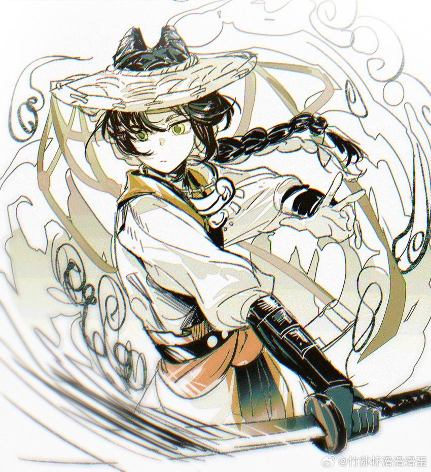 Safebooru - 1girl black gloves braid chinese clothes chinese commentary ...